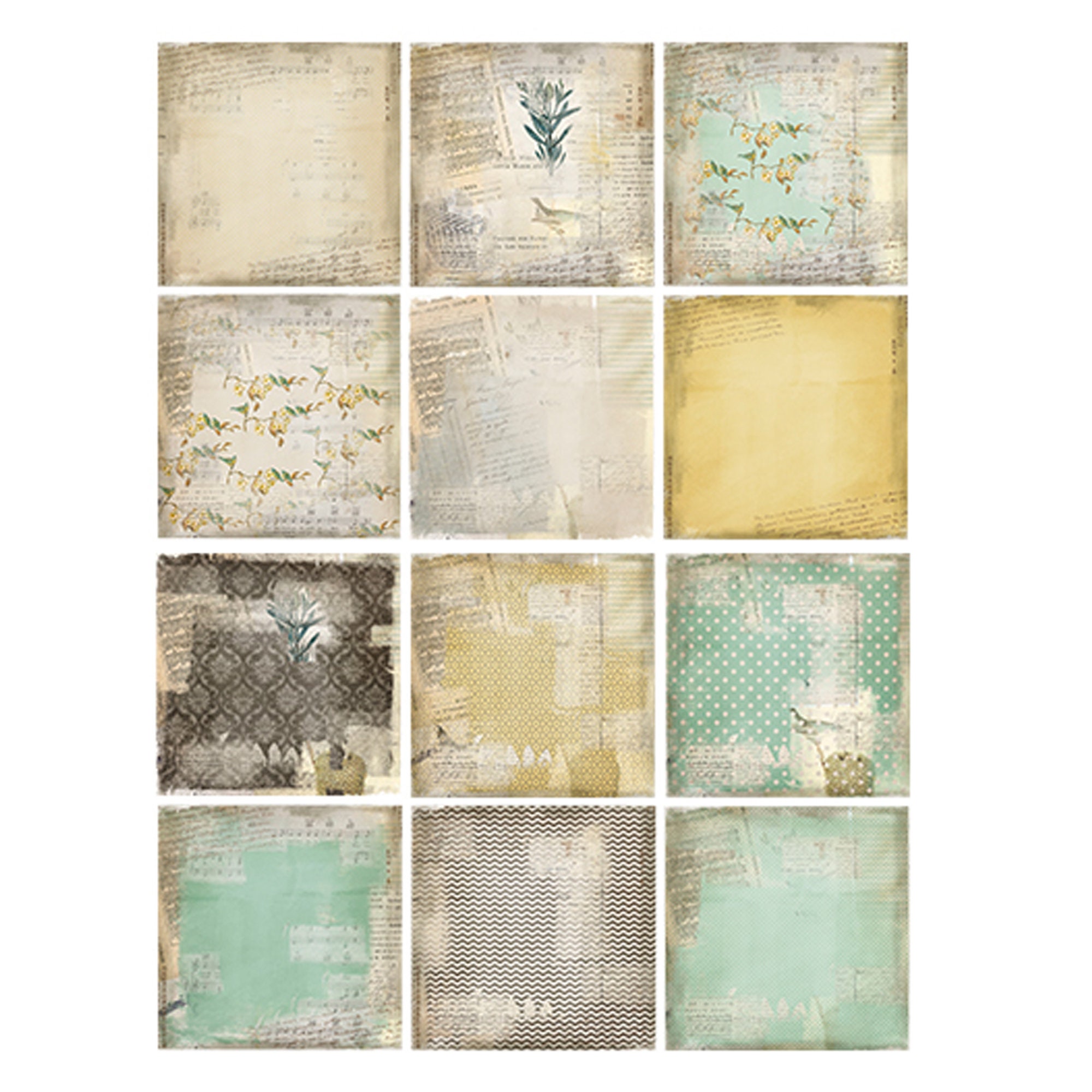 Vintage Mottled Pattern Stickers Vintage Plant Collage - Etsy