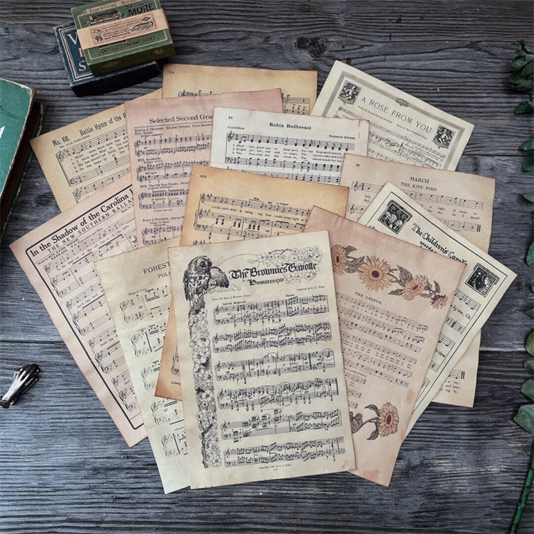 Handmade Coffee Stained Music Note Paper | Retro Music Note Coffee Dyed ...