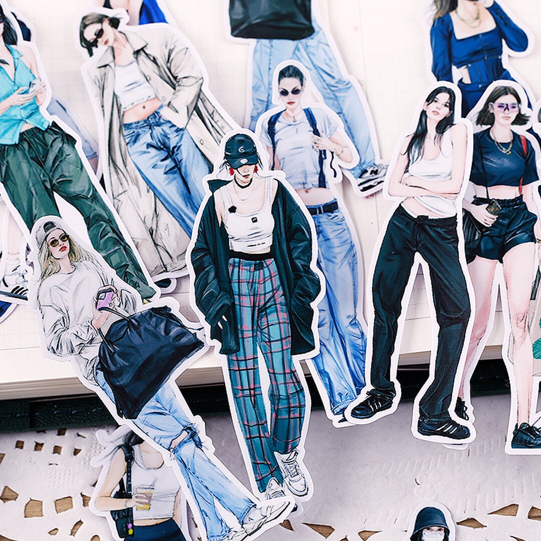 Fashion Cool Girl Stickers | Beauty Girl Modern Girls Streetwear Dress ...