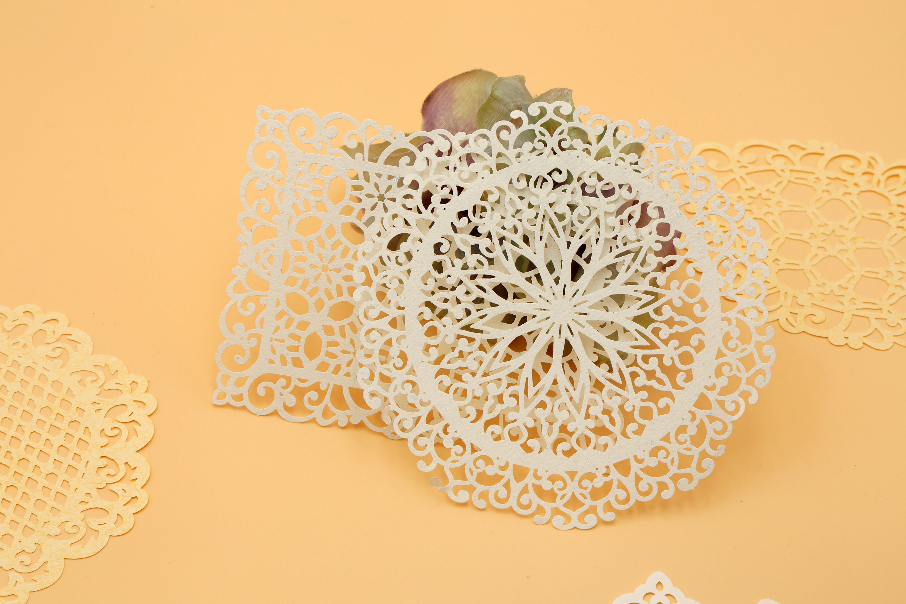 Lace Die-cuts, Oval Paper Die-cuts, Lace Junk Journaling Paper Crafting ...
