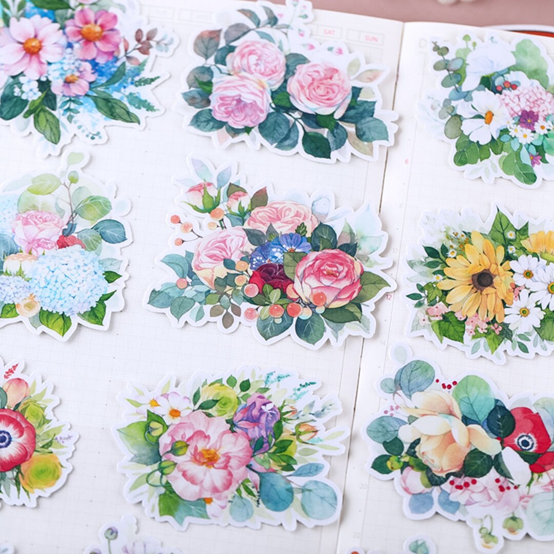 Flower Stickers | Leaf Botanical Plant Themed , Decorative Stickers ...