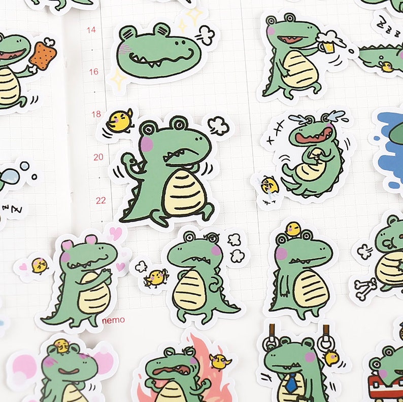 Cute Baby Crocodile Sticker Themed Animal Stickers Alligators - Etsy