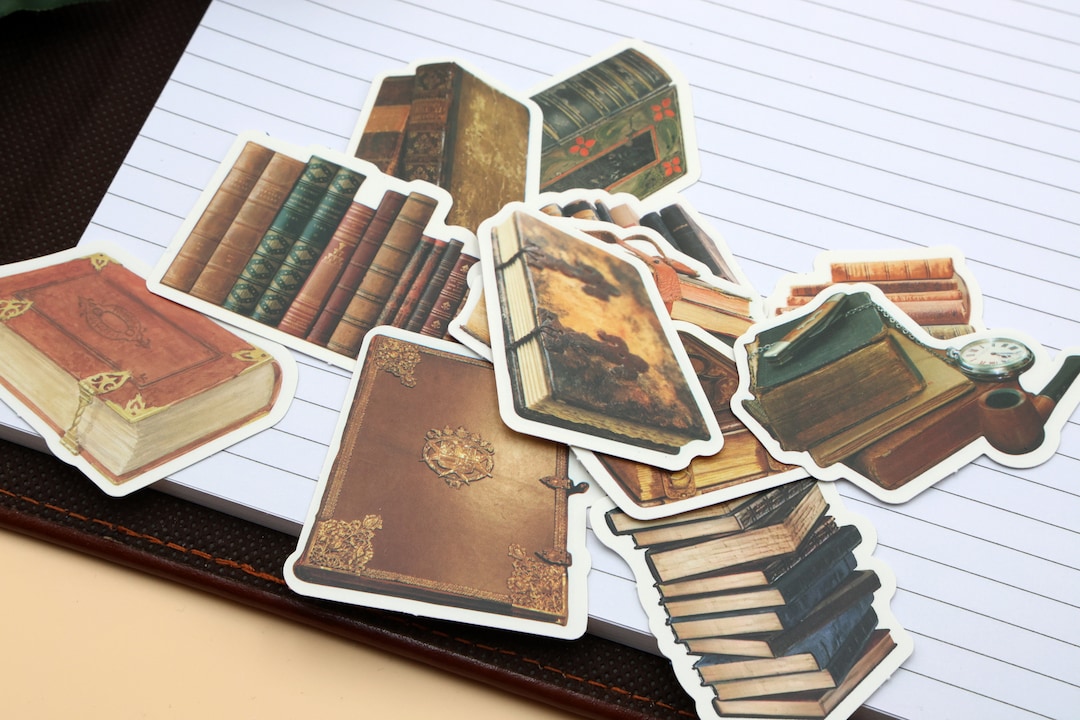 Vintage Book Letter Stickers Dictionary Bible Notebook Flower Stickers ...