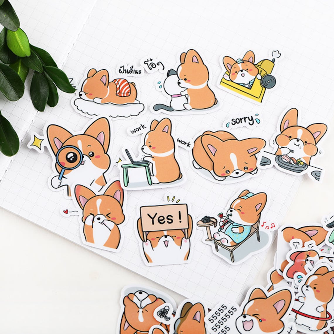 Cute Corgi dog themed sticker Die Cut Stickers pet stickers | Etsy