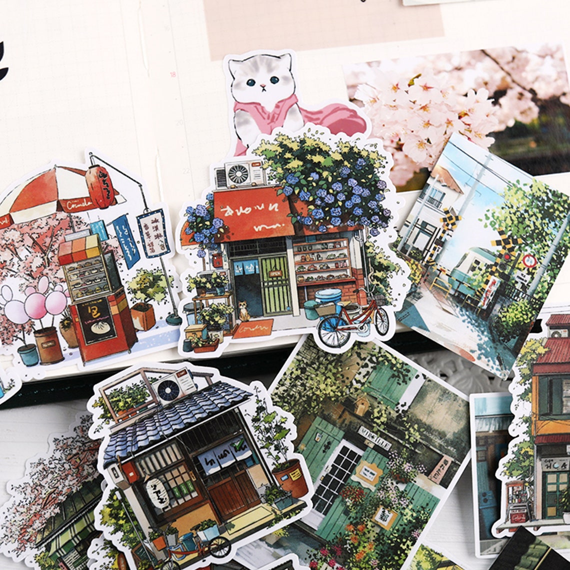 18 Pcs Shop Vender Sticker | Small Shop Vendor Tree Street Vendor ...
