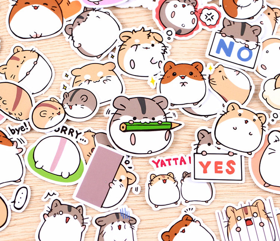 Happy Hamster Stickers| S2 Cute Hamster Happy Life, Funny Themed Mixed ...