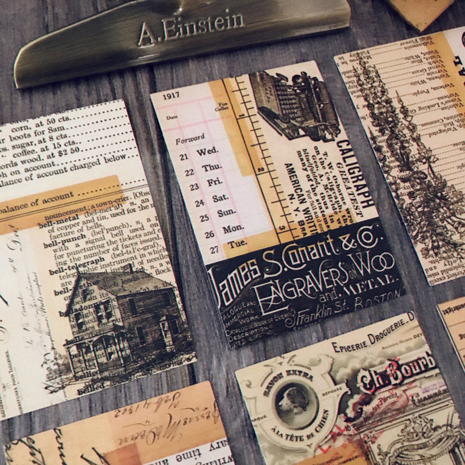 8pcs/pack Vintage Receipt Collage Label Stickers , Junk Journal ...