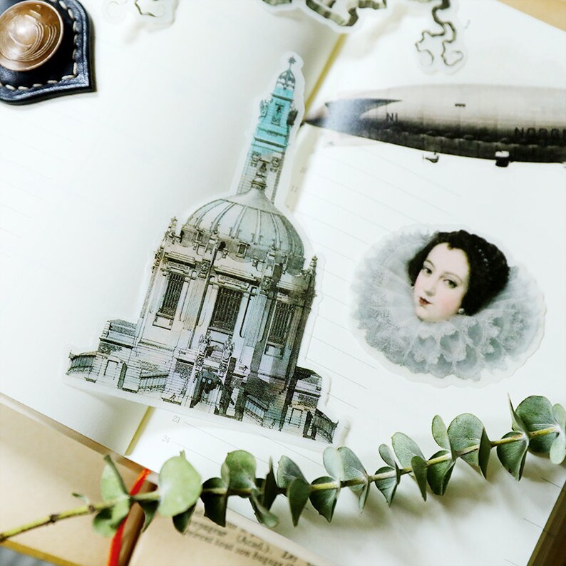 Vintage People Stickers Clear Vellum Sticker Architecture - Etsy