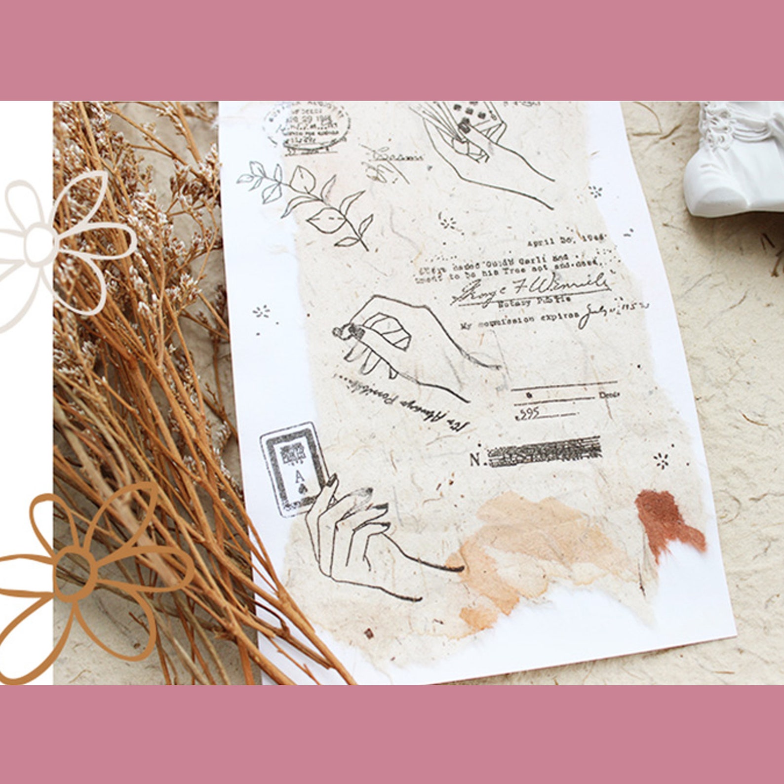Clear Stamp Set / Clear Stamps /hand Themed Hand With a Book, Letter ...