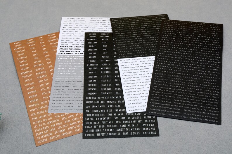 Word Month Sheet Sticker | 12 Sheets Dictionary Letter Phrase ...