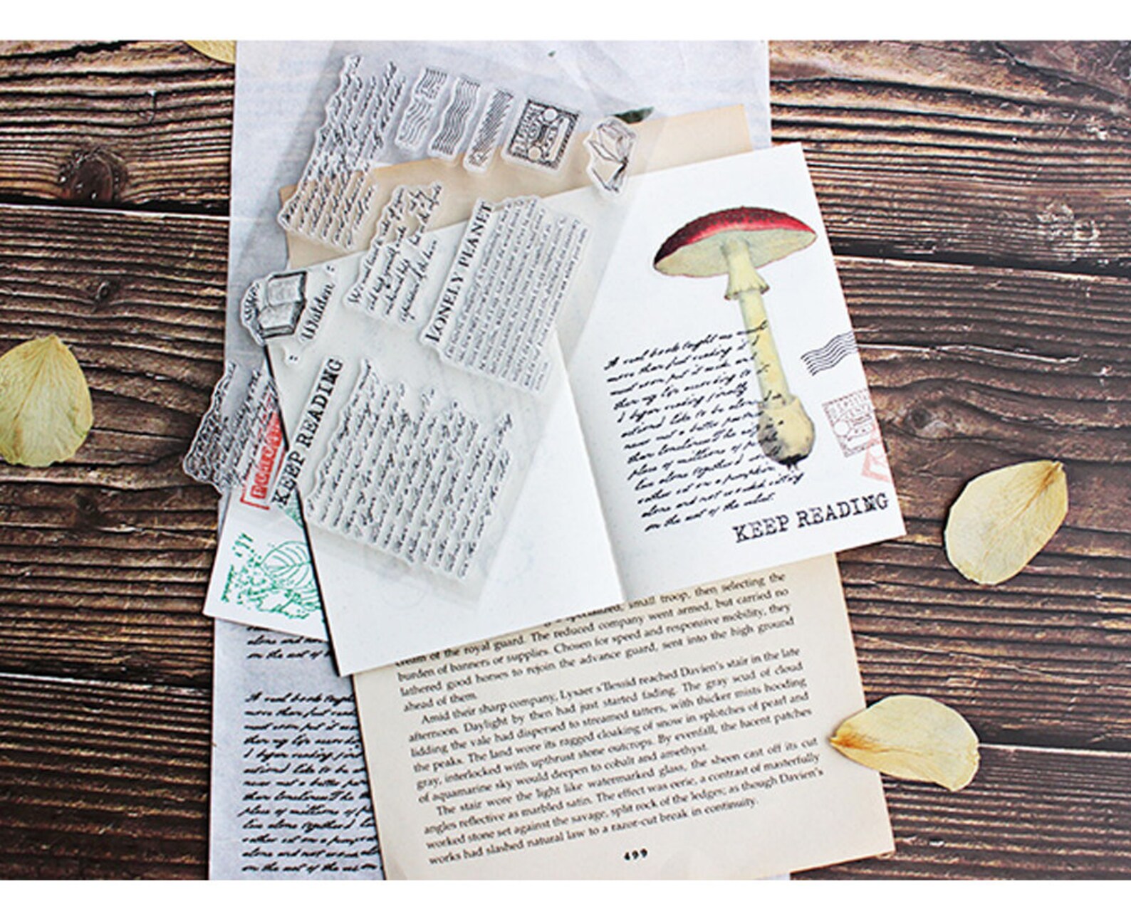 Clear Stamp Set / Clear Stamps / Reading Book Fragment Segment ...