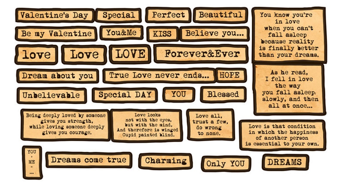 Small Word Stickers | Kraft Stickers White Matte Word Stickers, Phrases ...