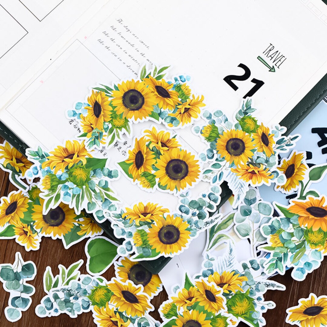 Sunflower Stickers | Floral Sunflower Sunlight Themed Decorative ...