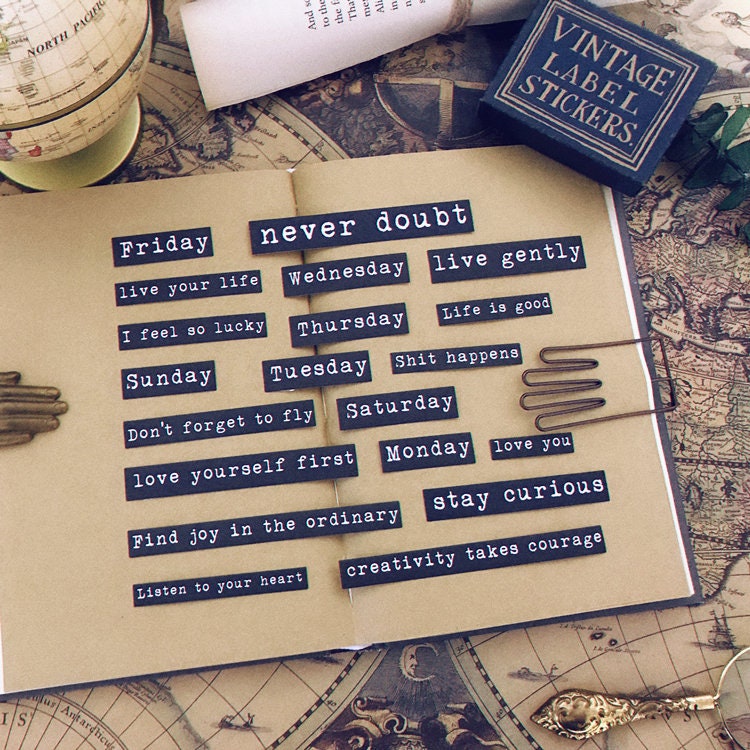 Small Word Stickers White Matte Word Stickers Phrases - Etsy