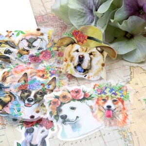 Cute Dog PET Stickers, Adorable Dog Breeds Themed Sticker Die Cut ...