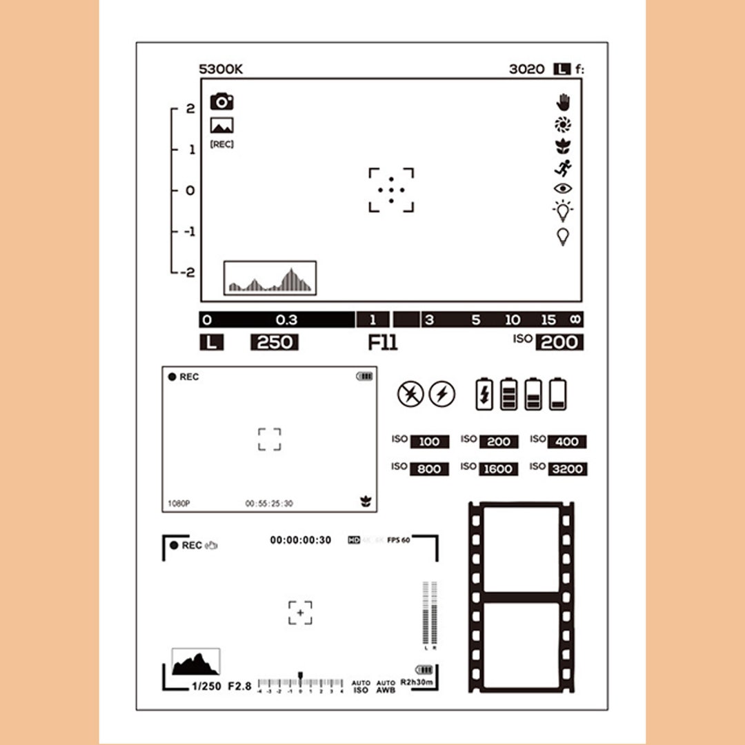Clear Stamp Set /clear Stamps / Camera Lens Photo Frame Eyeglass Ocular ...