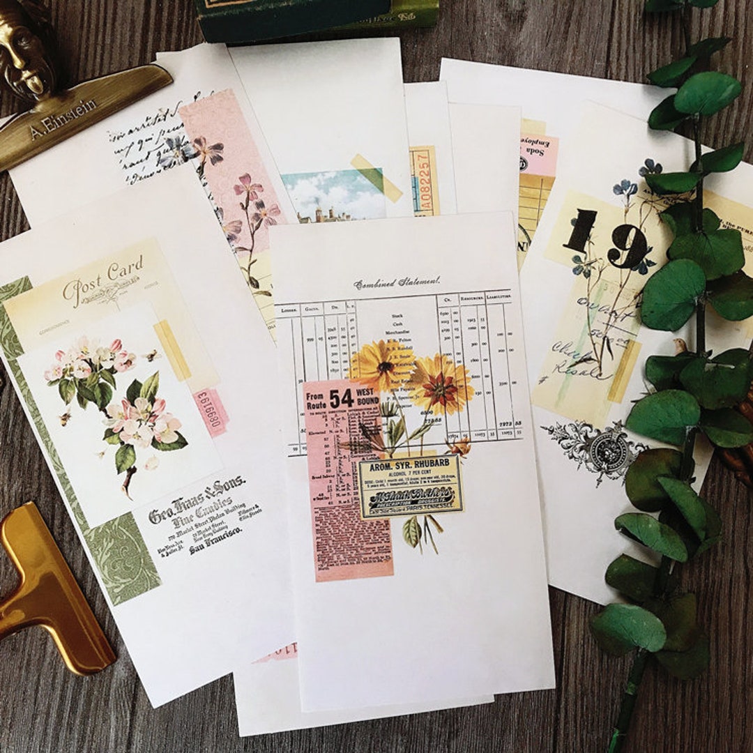 Plant Collage Large Stickers Vintage Receipt Nature Collage Stickers ...