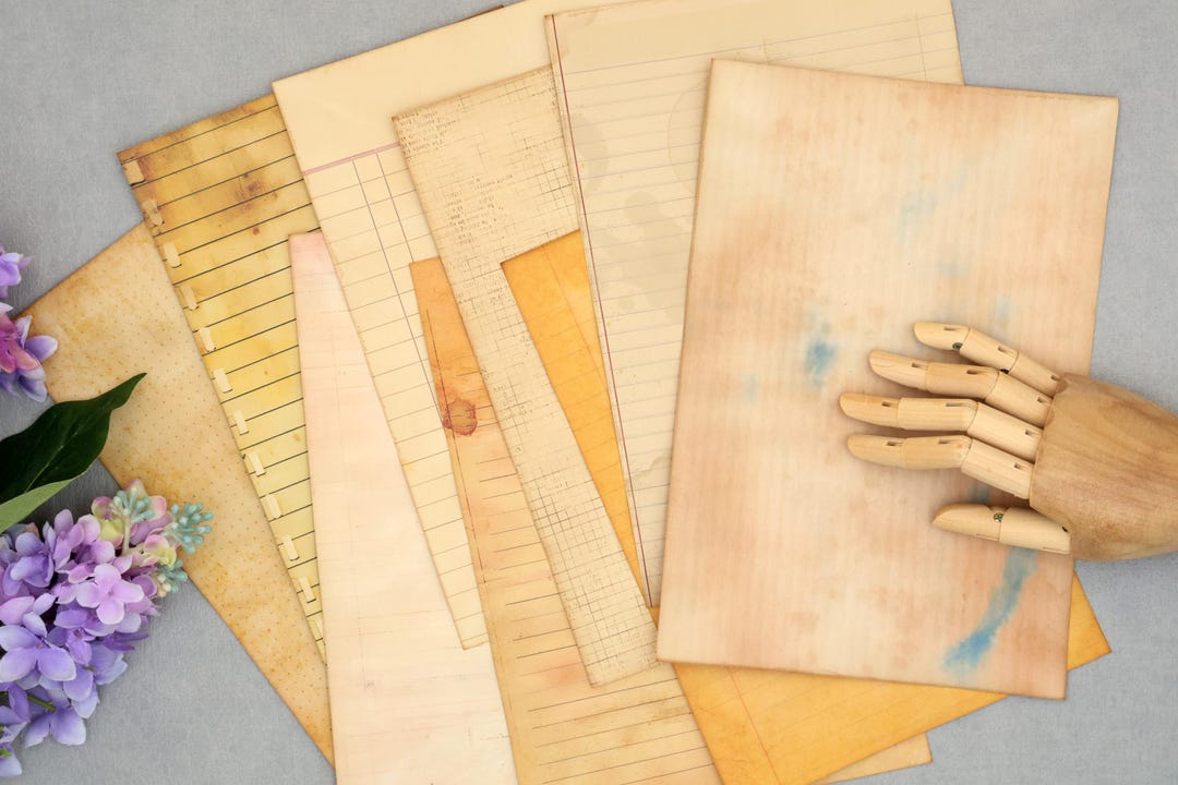 Handmade Dyed Stained Line Paper | Receipt Coffee Dyed Paper , Junk ...