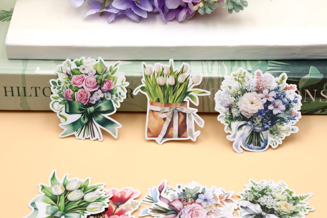 Flower Stickers | Floral Bouquet Living Life Birthday Cake Rose Flower ...