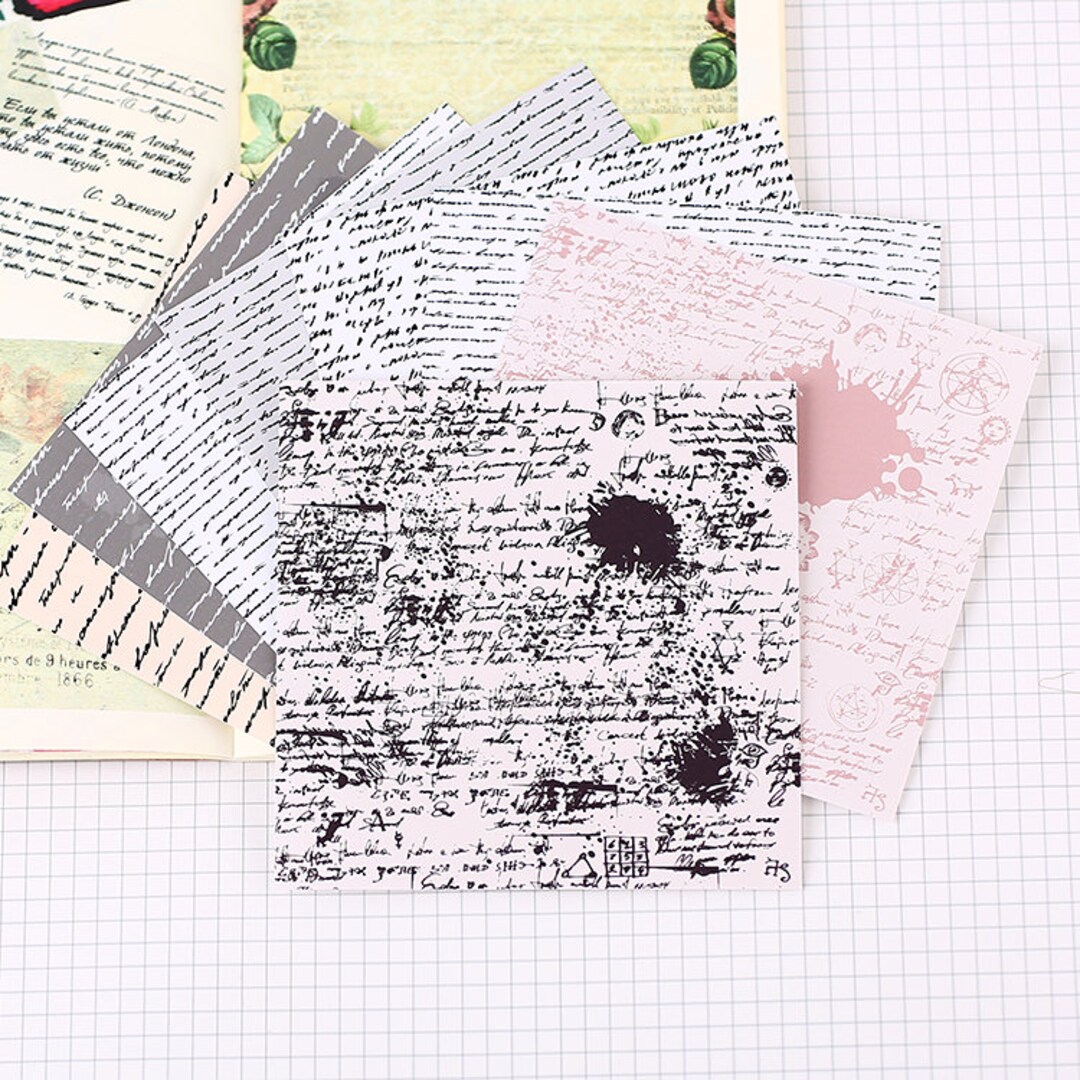 Vintage Manuscript Stickers | Vintage Handwriting Background Paper ...