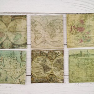 Vintage Map Stickers | Vintage World Map Background Paper Stickers ...