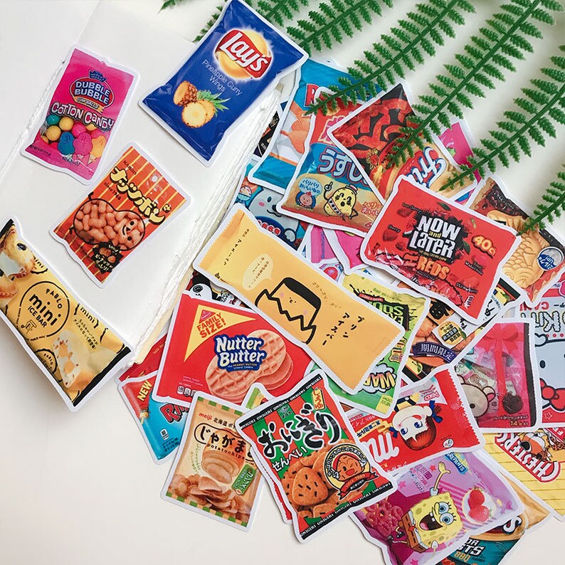 Snack Themed Food Chocolate Potato Chips Decorative Stickers, Die Cut ...