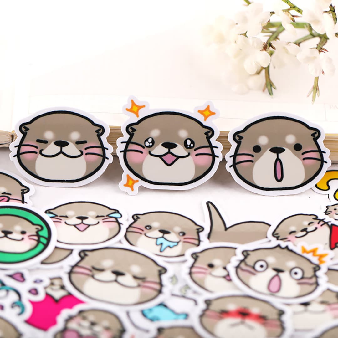 Happy Emoji Otter Stickers| Cute Otter Expression Happy Life, Funny ...