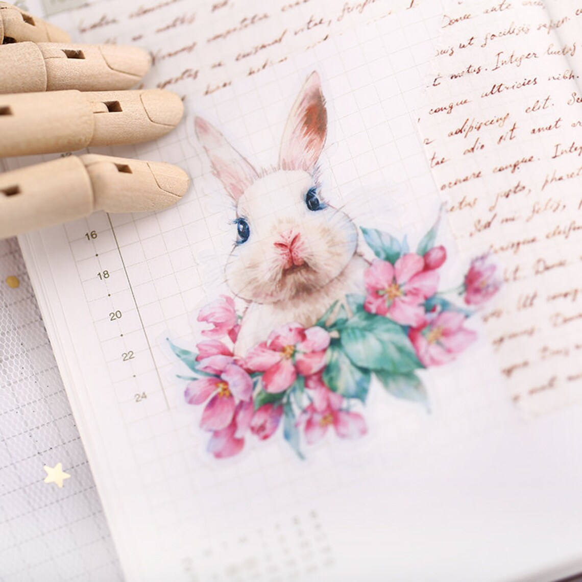 Animal stickers flower stickers cute horse cat deer themed | Etsy