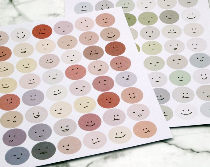 Cute Expression Stickers, Face, Mute Color Mood Tracker Emoji Stickers ...