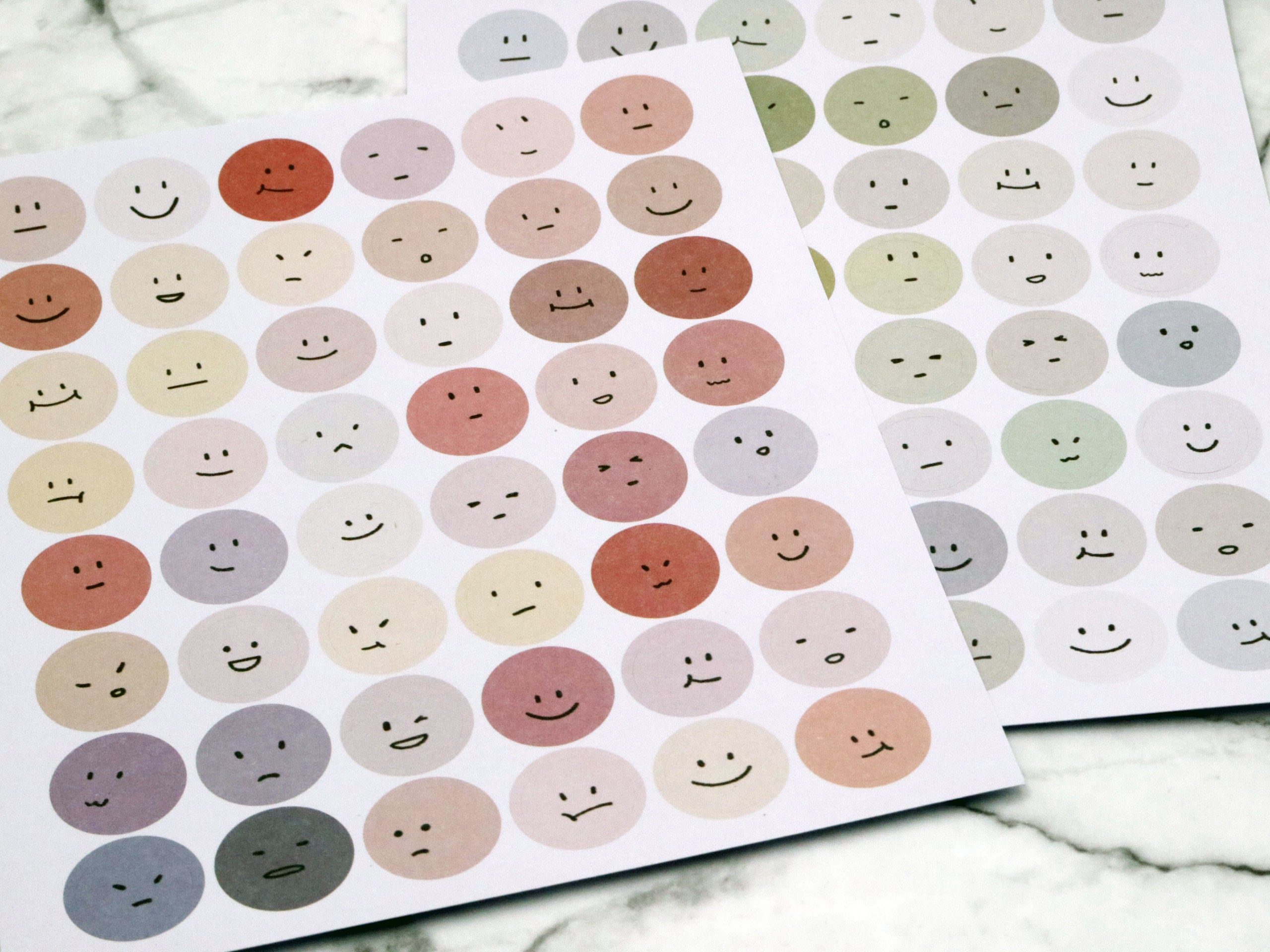 Cute Expression Stickers Face Mute Color Mood Tracker Emoji | Etsy