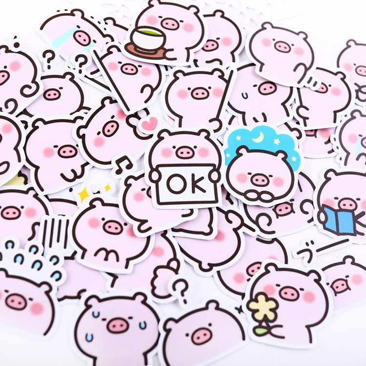Cute Pig Piggy Sticker Themed Animal Sticker Die Cut Stickers | Etsy