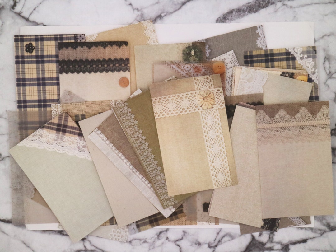 40 Sheets/ Lace Printed Paper Mixed Paper Pack Ephemera, Vintage Lace ...
