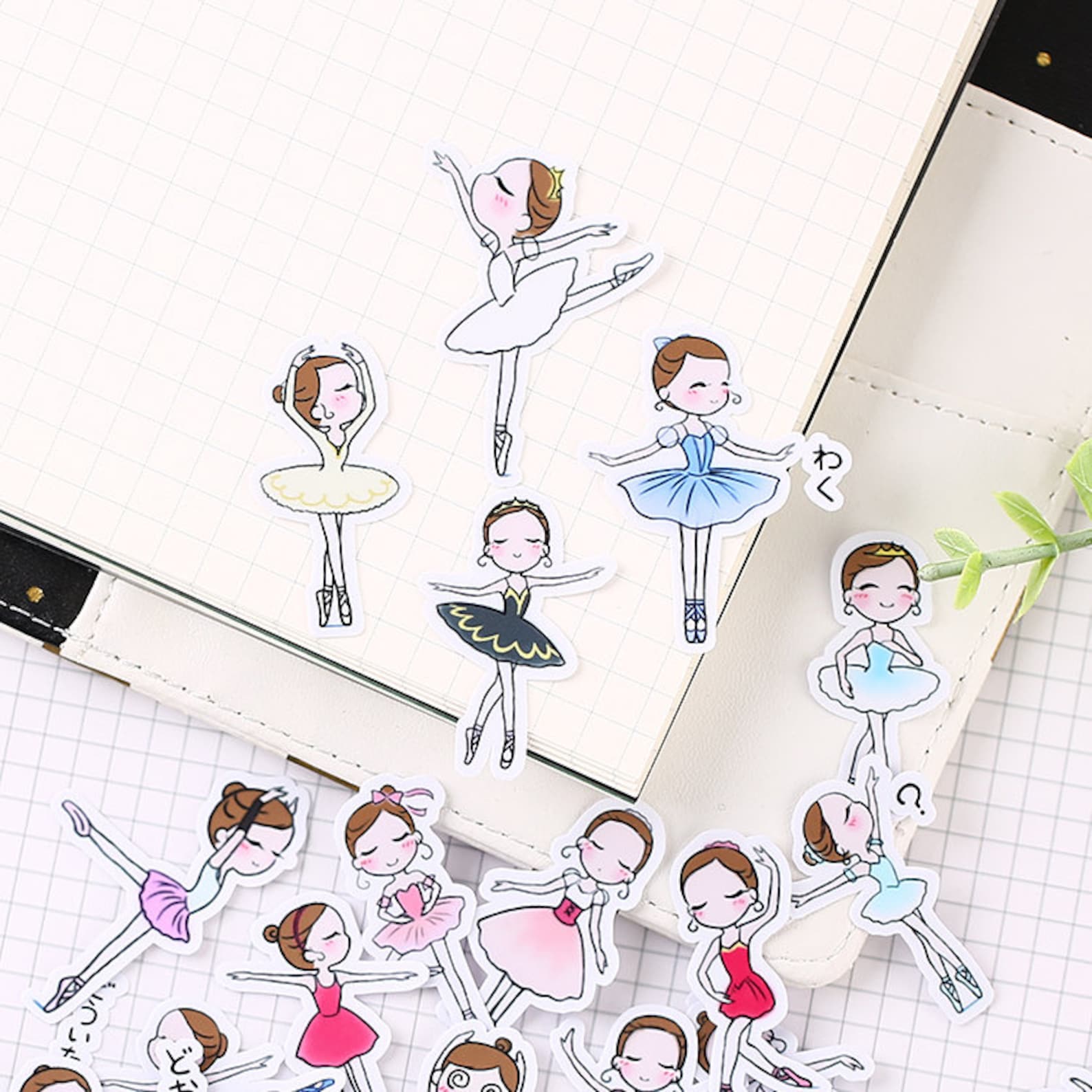 Cute Dancing Ballet Girl Stickers Small | Ballet Girls Watercolor Style ...