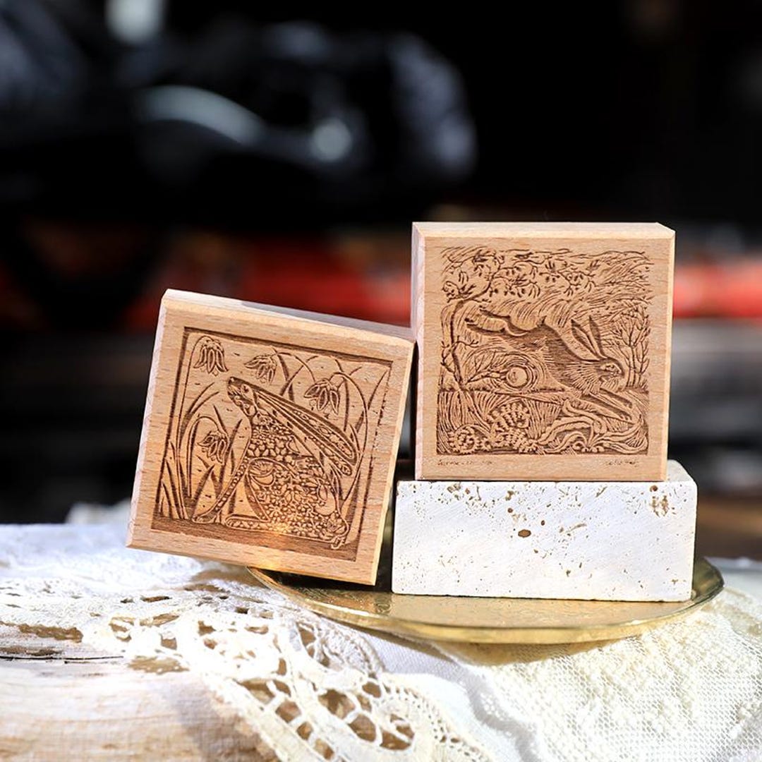 Running Rabbit Stamps Wooden Stamps Stamp for Junk Journaling T03 - Etsy