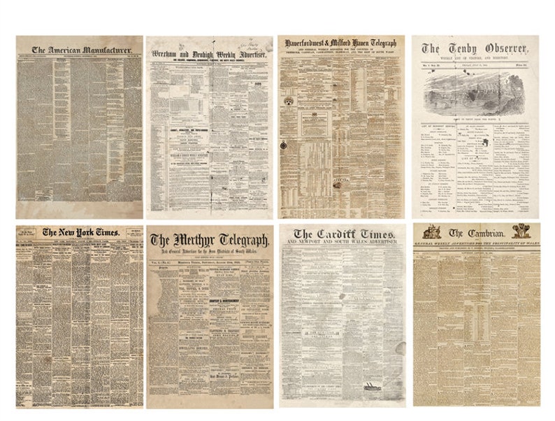 Newspaper Ads Paper Ephemera | Retro Newspaper Advertising Business Ads ...