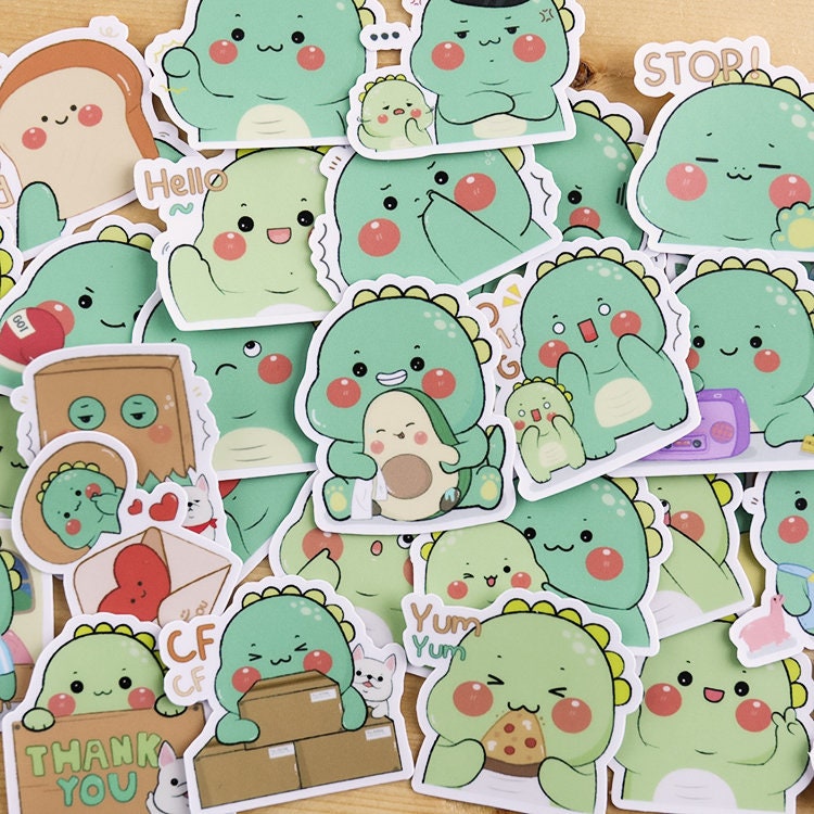 Cute Baby Dinosaur S2 Sticker Themed Animal Stickers - Etsy