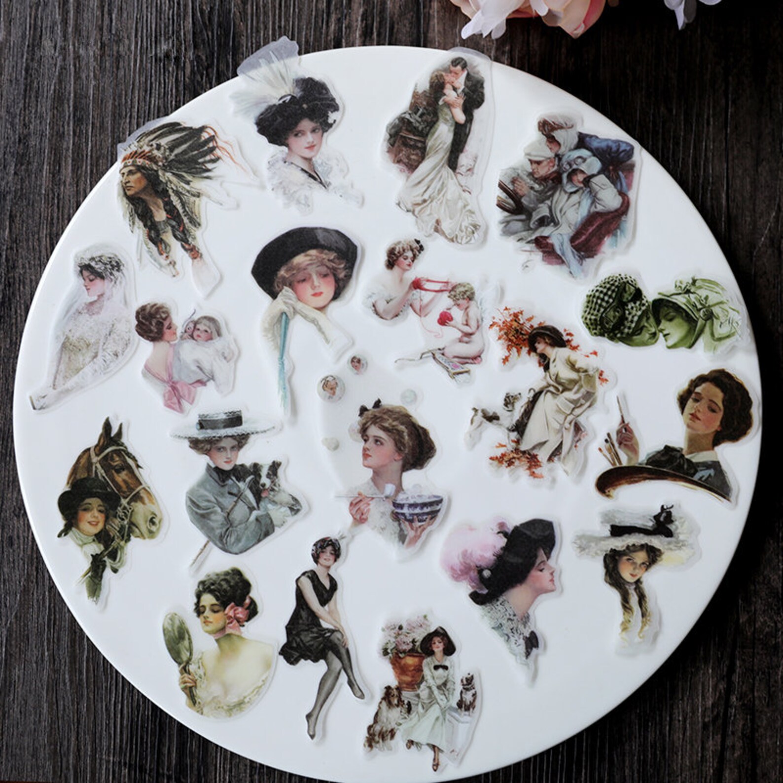 56pcs/pack Tracing Paper Texture Thin Stickers Pack Downton - Etsy