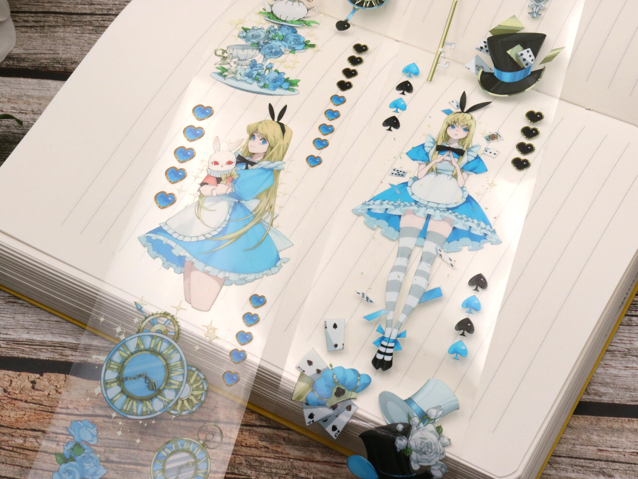 Alice in Wonderland Blue Mystery Themed PET Tape｜girl Blue Cartoon ...