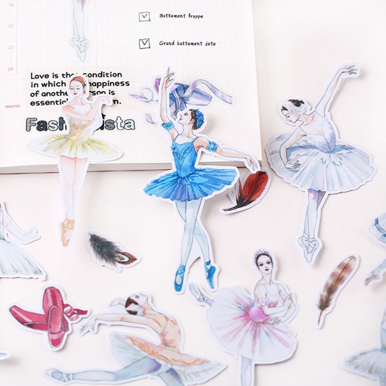 Dancing Ballet Girl Stickers Ballet Girls Watercolor Style - Etsy