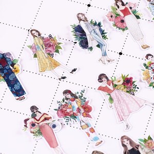 Fashion Girl Flower Stickers | Modern Girls Streetwear Themed Stickers ...