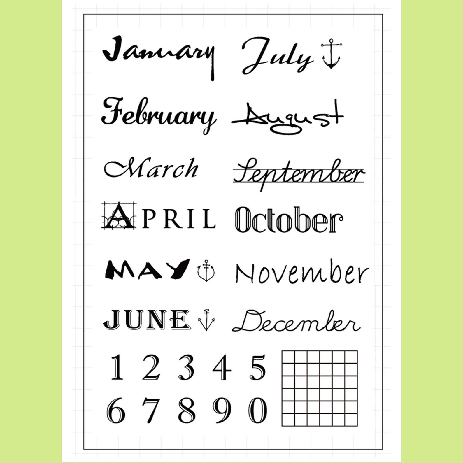 Clear Stamp Set / Clear Stamps / Monthly Weekly Calendar Day - Etsy