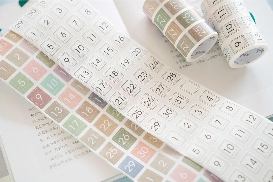 Die Cut Washi Tape Die Cut Date Tracker Schedule Organizing Stickers ...