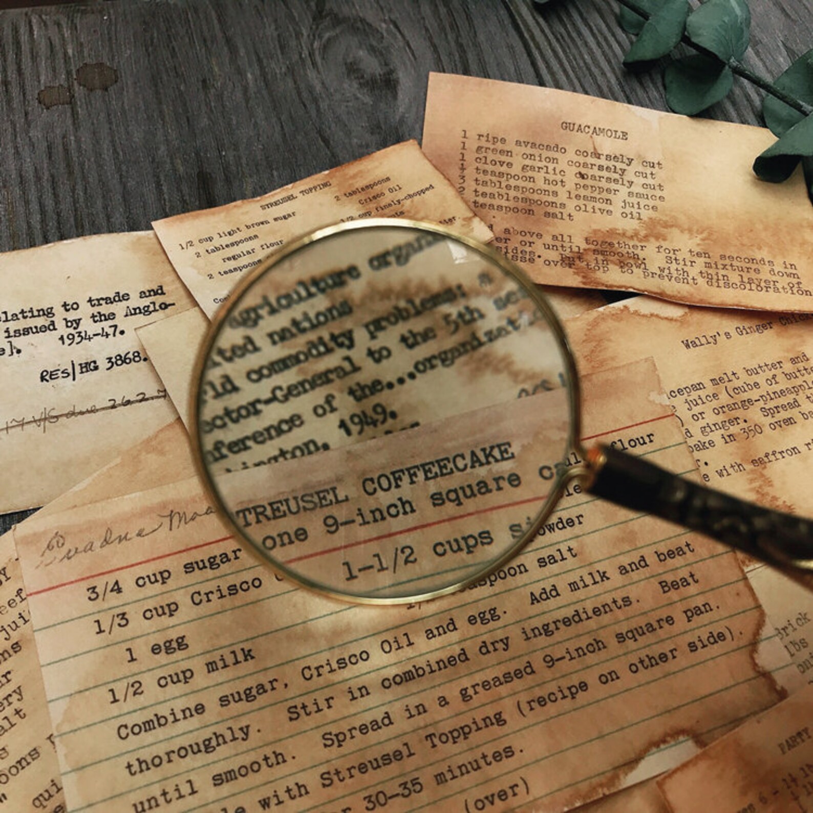 Vintage Coffee Stained Food Recipe Ephemera Paper, Food Recipe Vintage ...