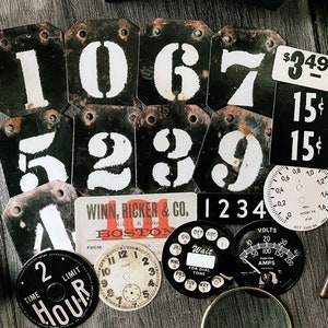 Vintage Number Clock Dial Number Ephemera Pack Themed Collage Ephemera ...