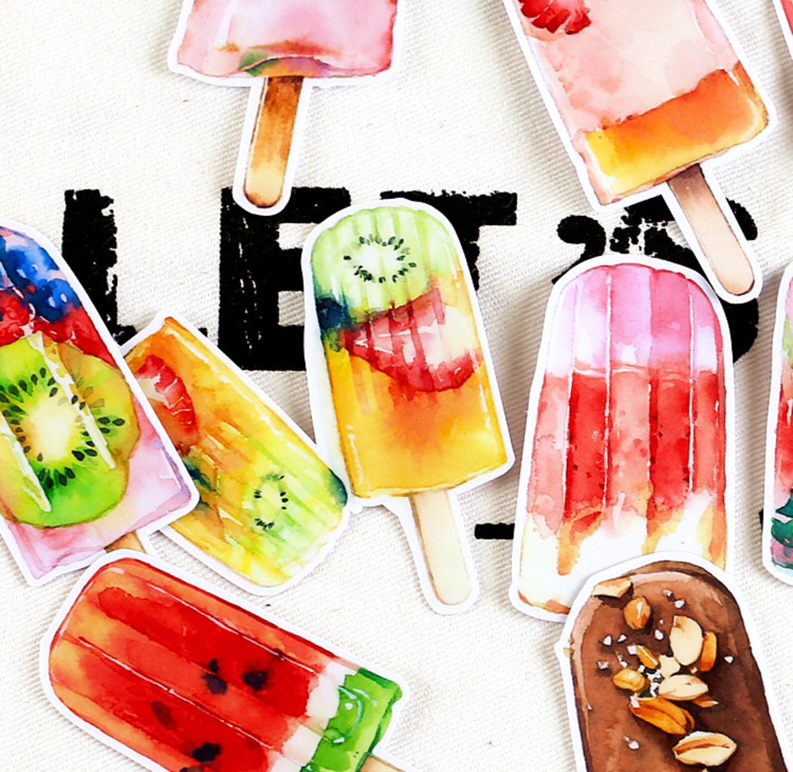Ice Pop Stickers | Ice Pop Ice Cream Fruit Strawberry Popslice Pops ...