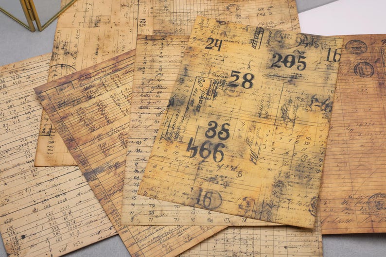 Handmade 8pcs Stained Paper Set | Mottled Pattern Paper Dyed Paper ...