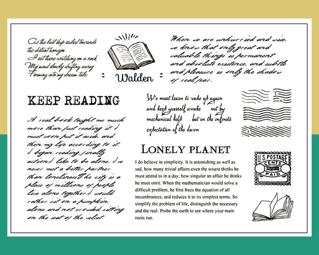 Clear Stamp Set / Clear Stamps / Reading Book Fragment Segment ...