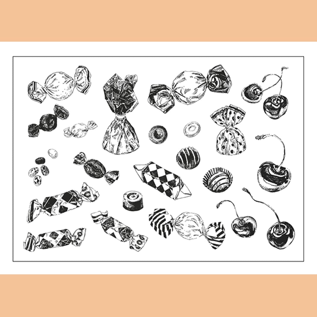 Clear Stamp Set /clear Stamps /sweets Candy Wrapped Assorted Water ...