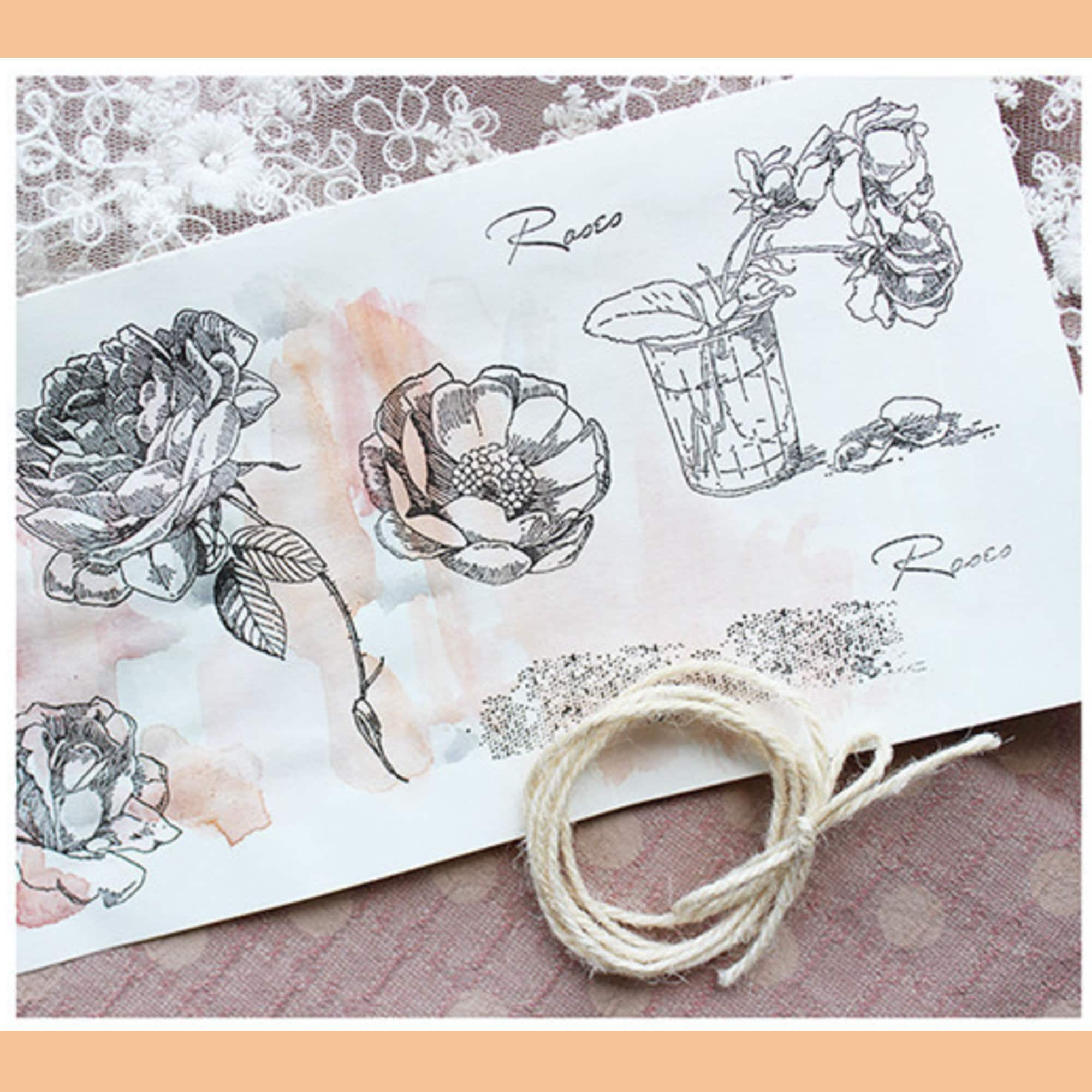 Clear Stamp Set /clear Stamps /rose Flower Floral Botanical - Etsy