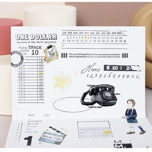 Clear Stamp Set / Clear Stamps / Bill Receipt Date Label Vintage Note ...